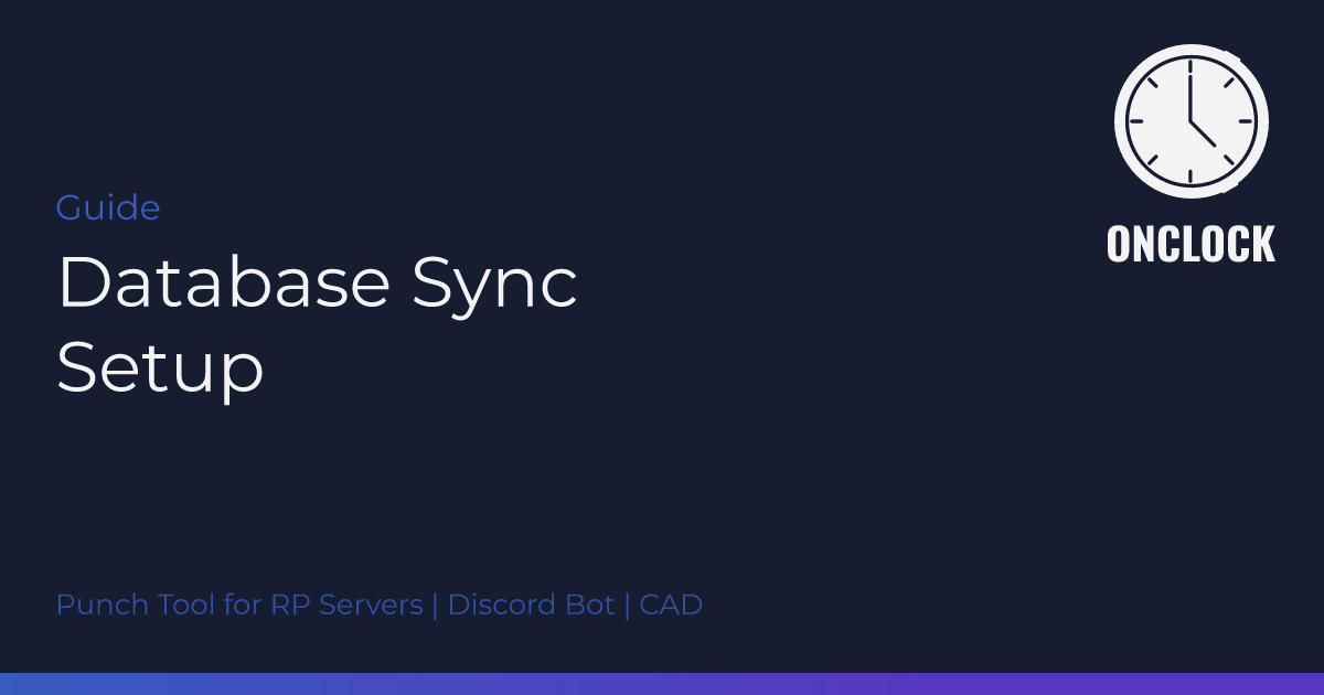 Enabling the Database Sync - OnClock Docs